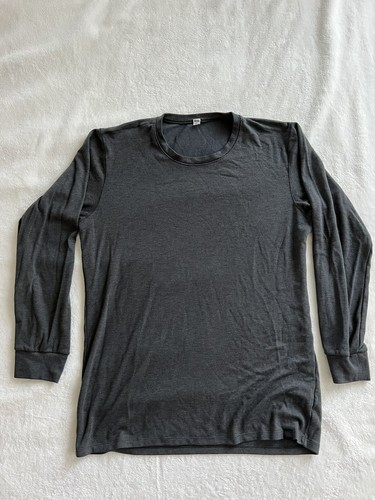 Men's Uniqlo Heat Tech Ultra Warm Dark Gray Long Sleeve Shirt Large ...