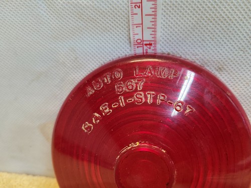 Q-Vintage Auto Lamp 567 SAE-1-STP-67 Red Tail Light Marker Lens 4 1/4 ...
