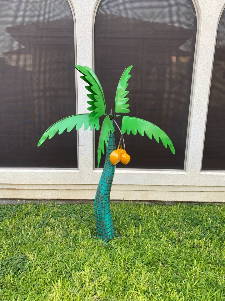 5' FT Metal Palm Tree Yard Art Garden Decor | eBay