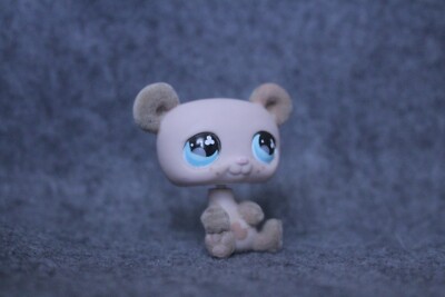 Littlest Pet Shop LPS Authentic Fluffy Fuzzy Flocked Brown Tan Panda ...