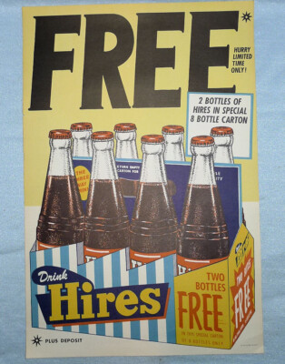 Vintage 50s / 60's HIRES Root Beer Sign, Old Store Display Advertising ...