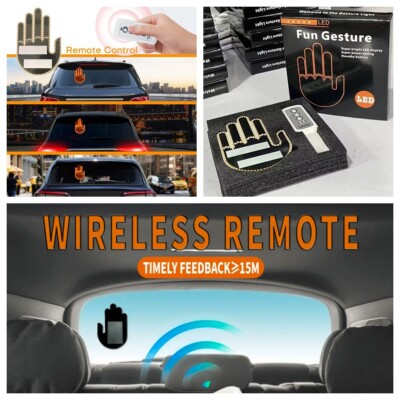 LED Light Finger Gesture Car Rear Windshield Interactive Lights ...