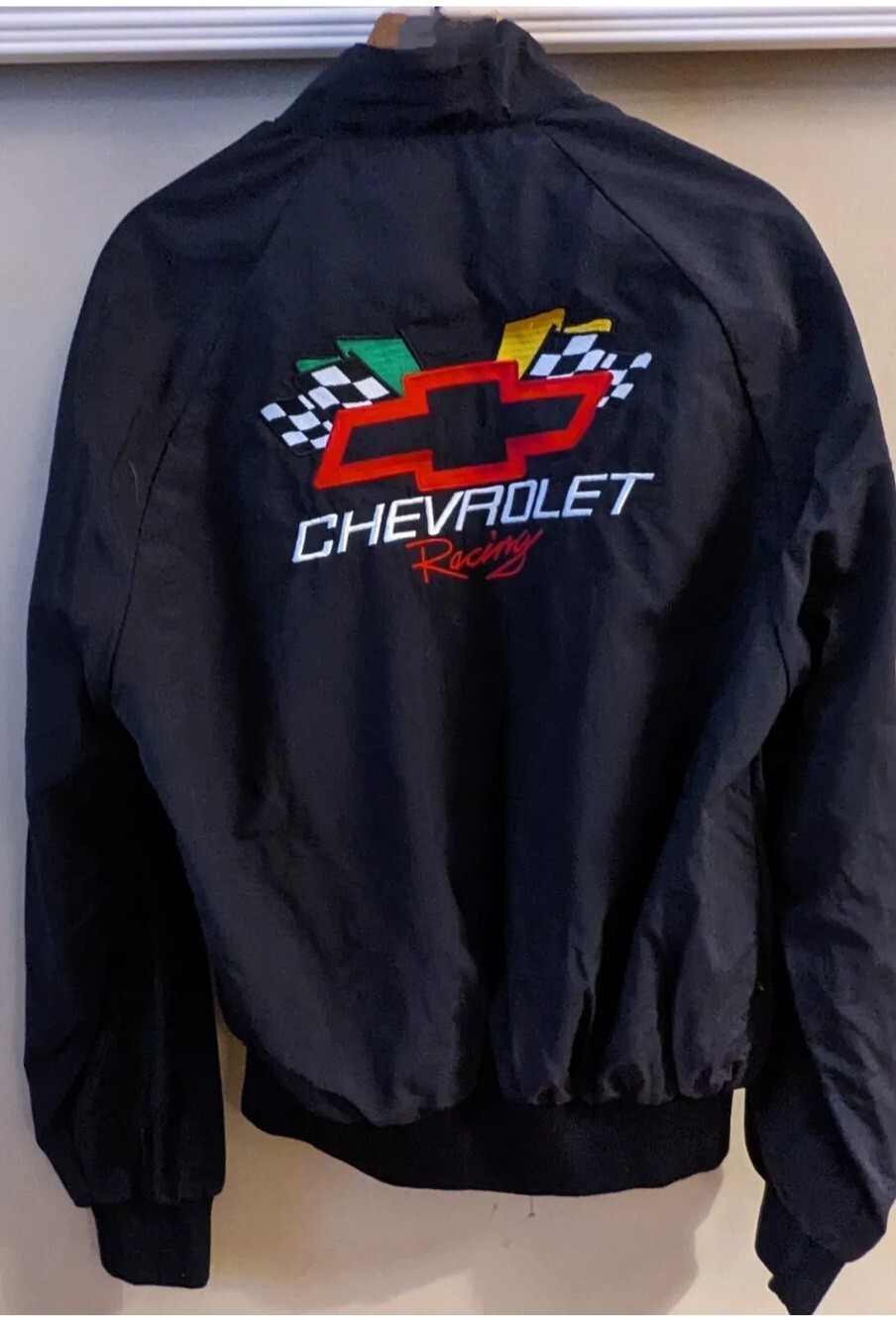 🚨🔥Vintage Chevrolet Racing Bomber Jacket Mens Black… - Gem