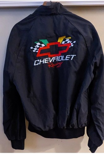 🚨🔥Vintage Chevrolet Racing Bomber Jacket Mens Black XLarge Rare! EUC ...