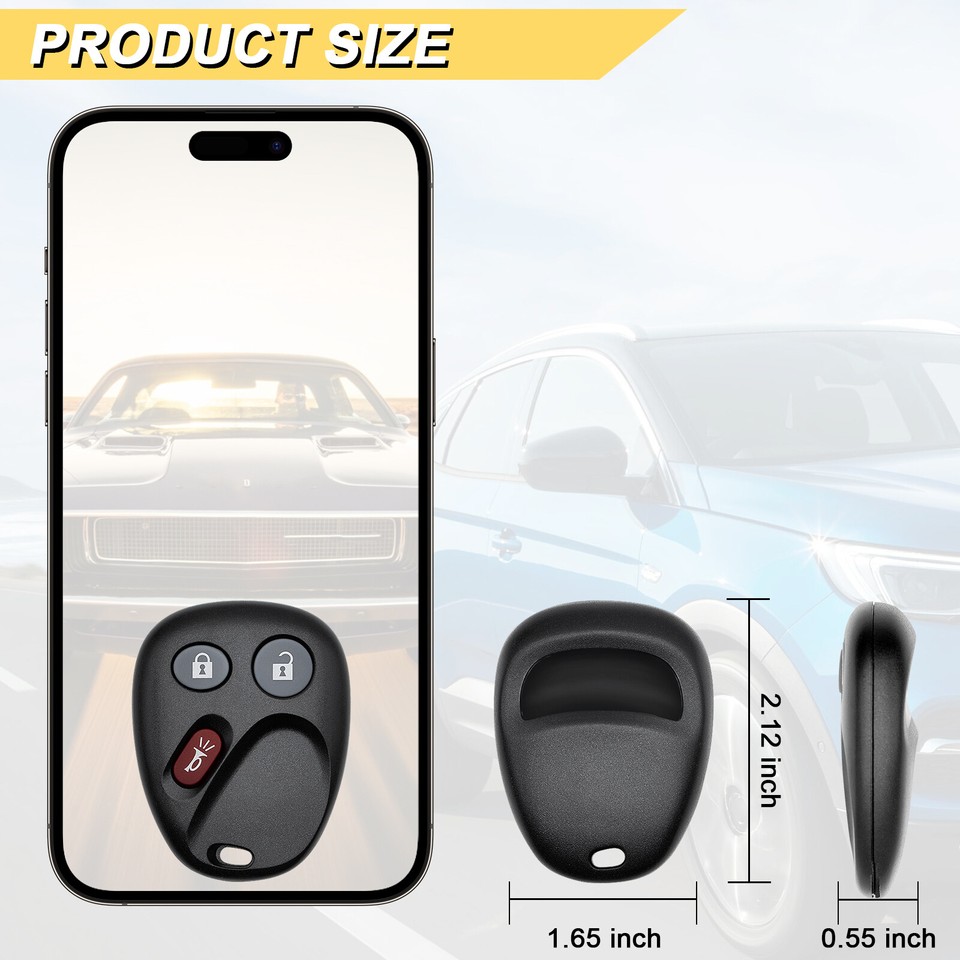 2 Keyless Entry Car Remote Key Fob for 2002-09 Chevrolet Trailblazer ...