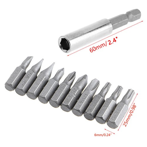 10x Torx T15 T20 T25 Magnetic Screwdriver Bits 6mm Shaft Hex Socket ...