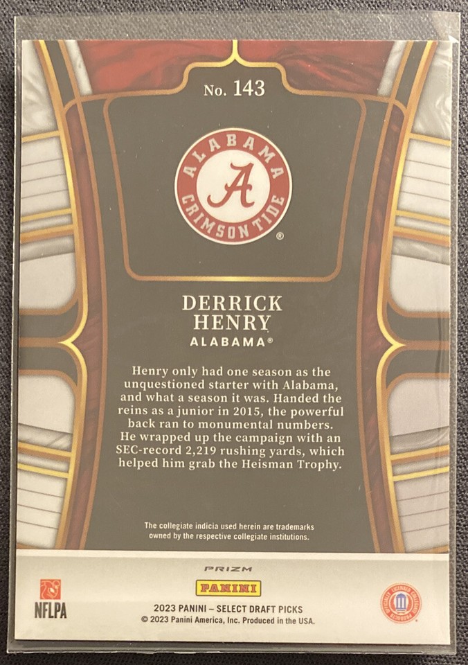 2023 Panini Select Draft Picks - Derrick Henry Gold Lazer Prizm Field Level #143 | eBay