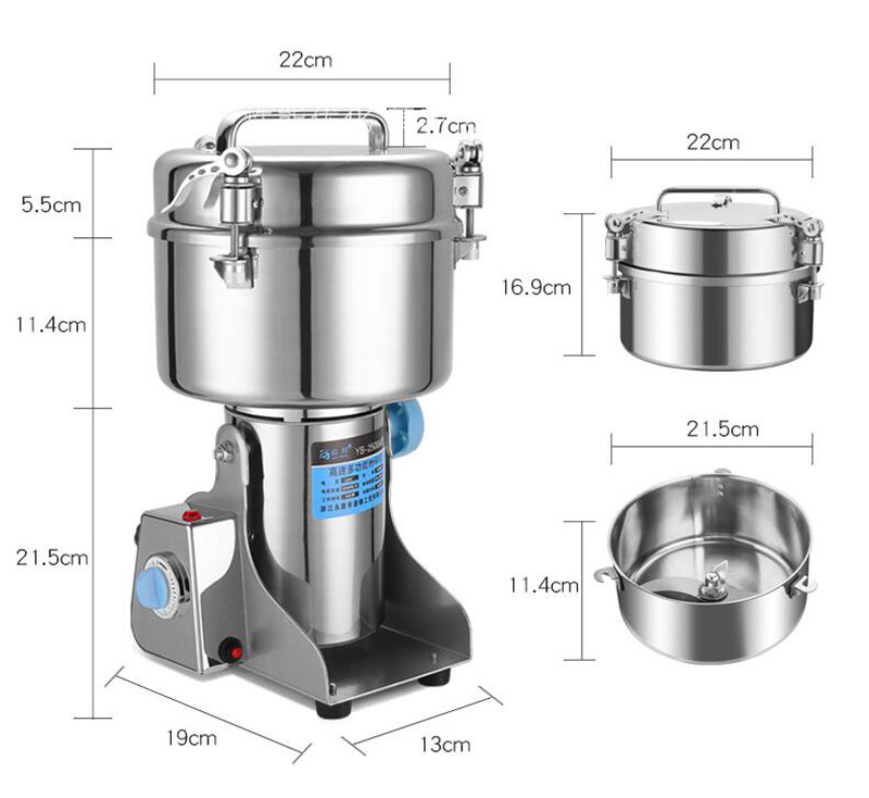 220V Electric commercial herb grinder Swing powder machine Grain ...