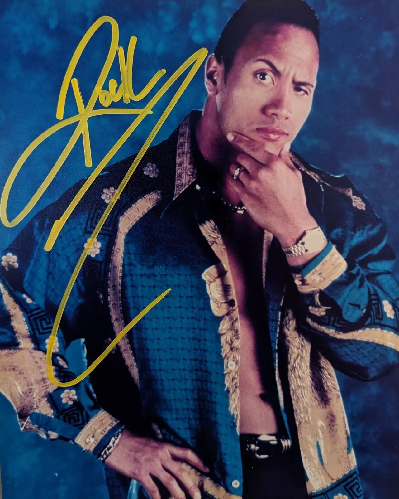 THE ROCK DWAYNE JOHNSON SIGNED PHOTO WWE WWF AUTOGRAPH SIGNATURE 8.5X11 ...