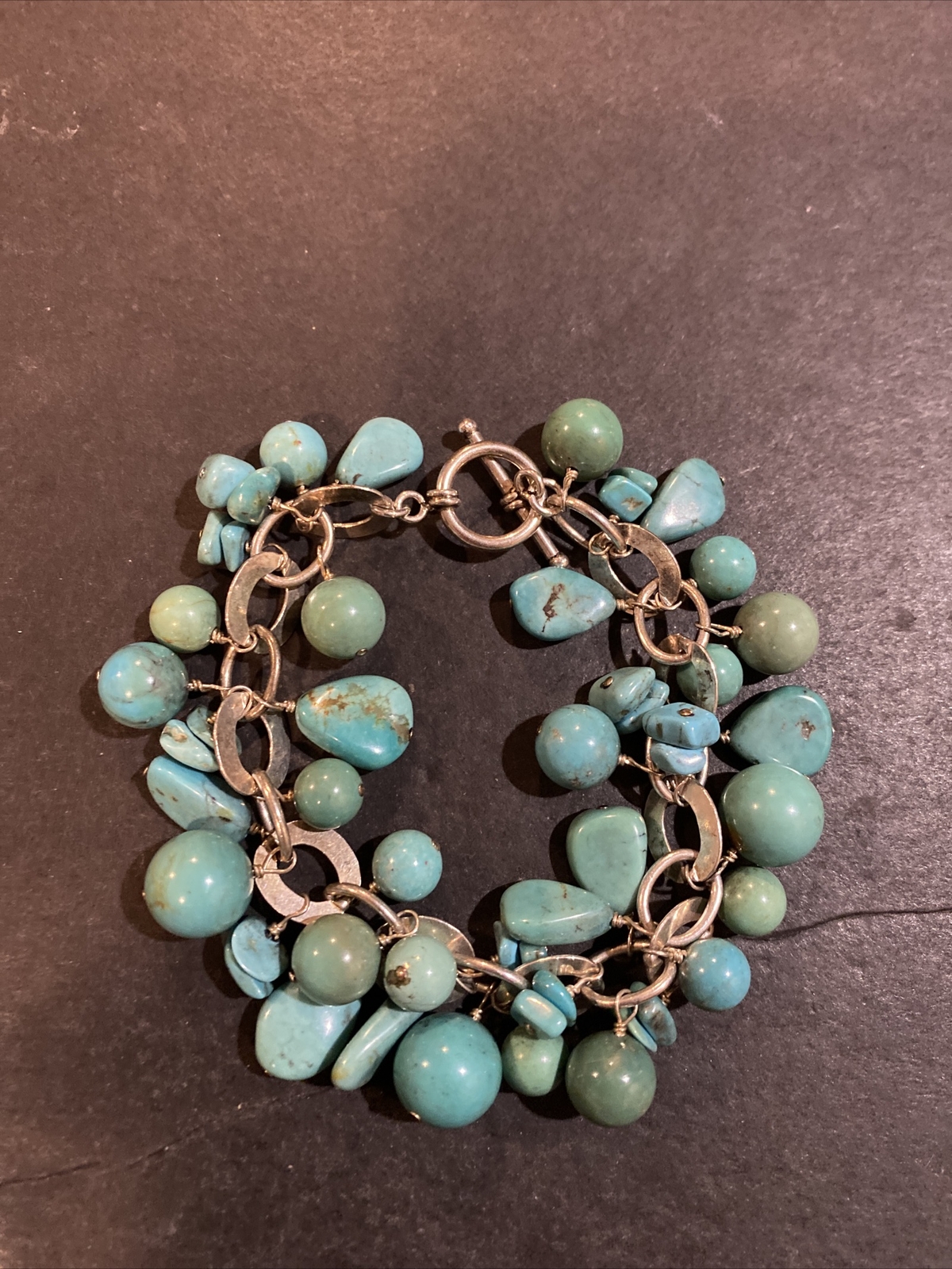 SX 925 Sally C Sterling & Chunky Turquoise Bauble Tog… - Gem
