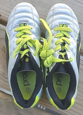 PUMA PROCAT Youth/Enfants Grey/Blk/Green Lace Up Athletic Soccer Cleat ...