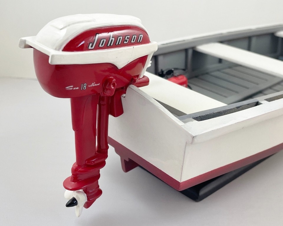 MINIATURE OUTBOARD MOTOR, RED 1957 JOHNSON 18 HP SEA HORSE WITH GAS ...