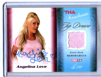 TNA Angelina Love 2009 Knockouts Autograph Memorabilia Relic Card SN 34 ...
