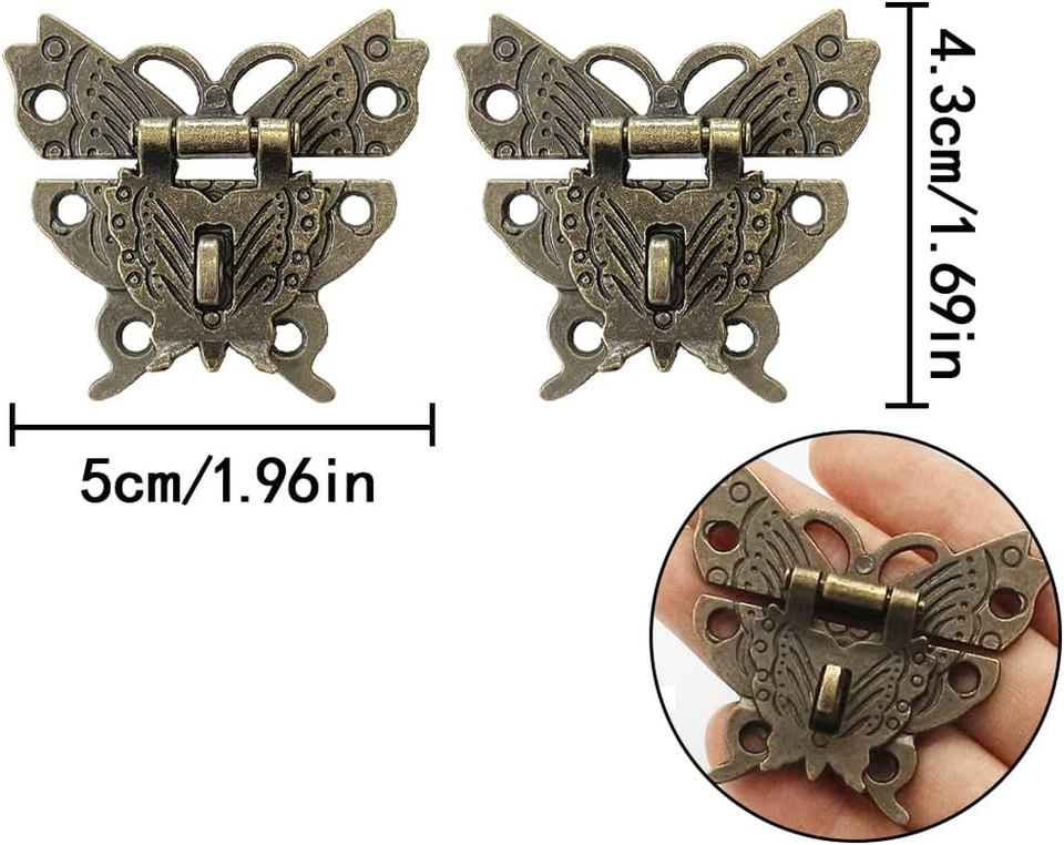Butterfly Hasp Latch, 8Pcs Vintage Butterfly Box Clasp for Jewelry Box ...
