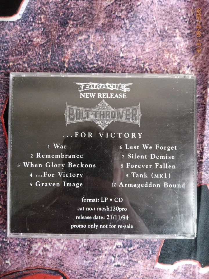 Bolt Thrower For Victory Promo CD | eBay UK