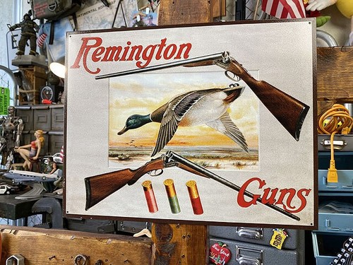 Remington Tin Sign Shotgun Camo American Goods 6141 | eBay