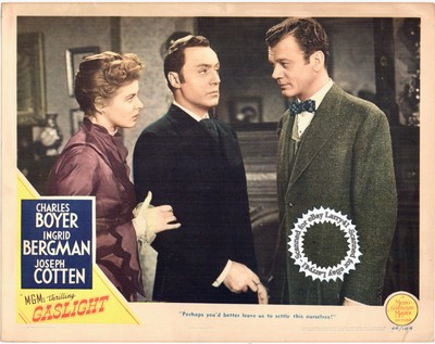 Ingrid BERGMAN, Charles BOYER, Joseph COTTEN Lobby Card GASLIGHT (1944 ...