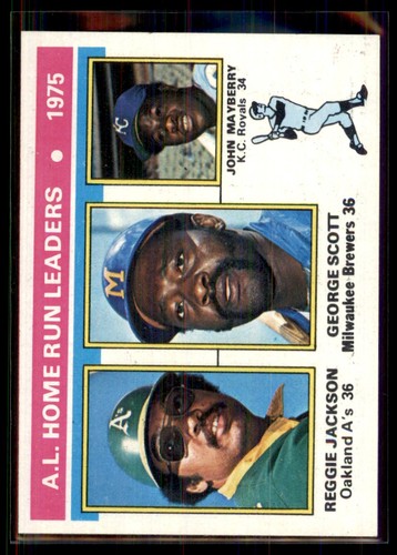 1976 TOPPS REGGIE JACKSON/GEORGE SCOTT/JOHN MAYBERRY OAKLAND ATHLETICS ...