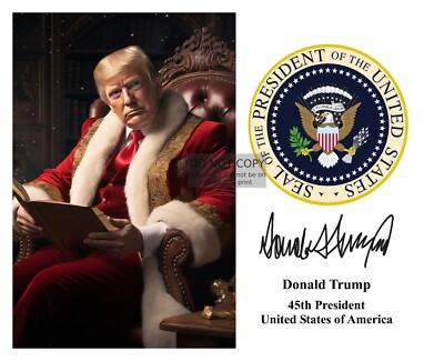 PRESIDENT DONALD TRUMP AS SANTA CLAUS CHRISTMAS PRESIDENTIAL SEAL 8X10 ...
