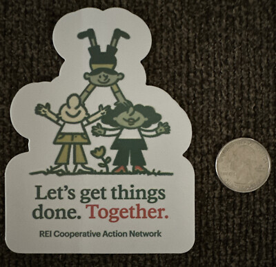 REI Co-Op COOPERATIVE Action HIKE Ski CAMP Sticker LETS Get THINGS Done ...