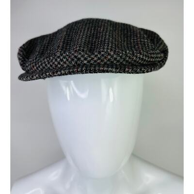 Pendleton Newsboy Cap Flat Hat 100% Wool Vintage Gray Black Green and ...