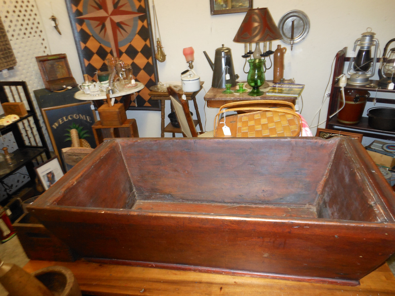 ANTIQUE PRIMITIVE Dovetailed WOODEN Dough Box with Lid | eBay