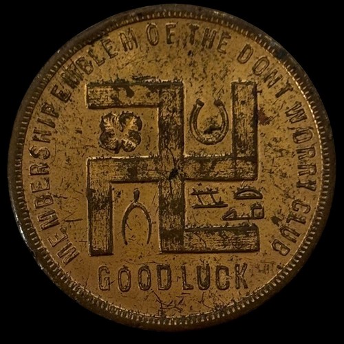 Antique Good Luck Swastika Token Allen Tire Rubber Shop Pennsylvania ...