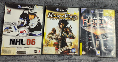 Nintendo GameCube Game Lot (3) NHL 06, Star Wars, Prince Of Persia ST14 ...