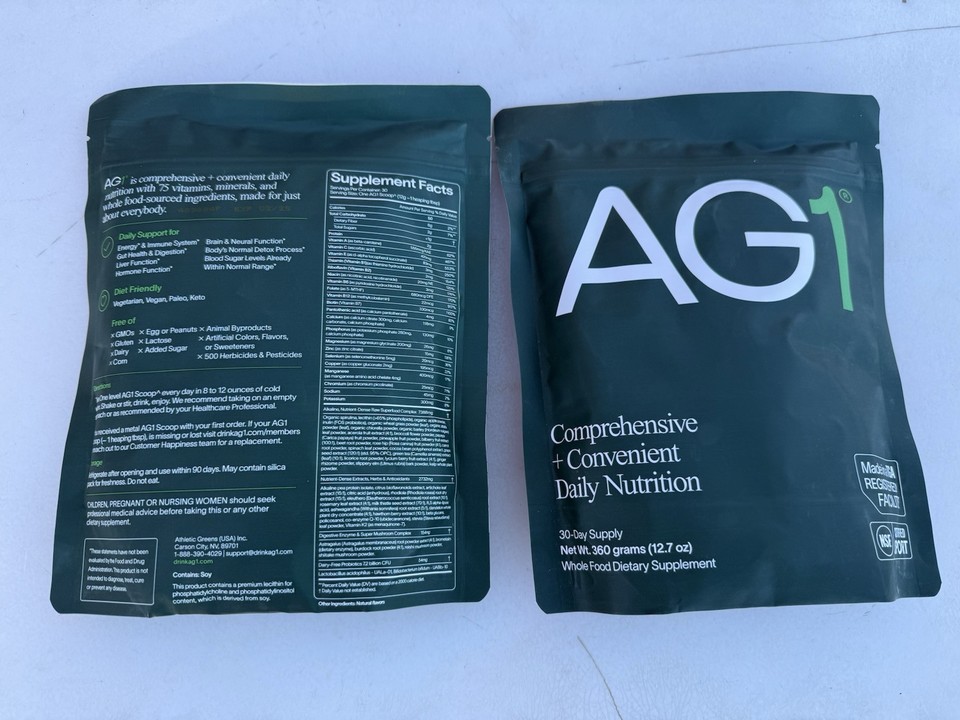AG1 Athletic Greens - Powder Pouch 12.7oz/360g - 1 Box of 20 Bags ...