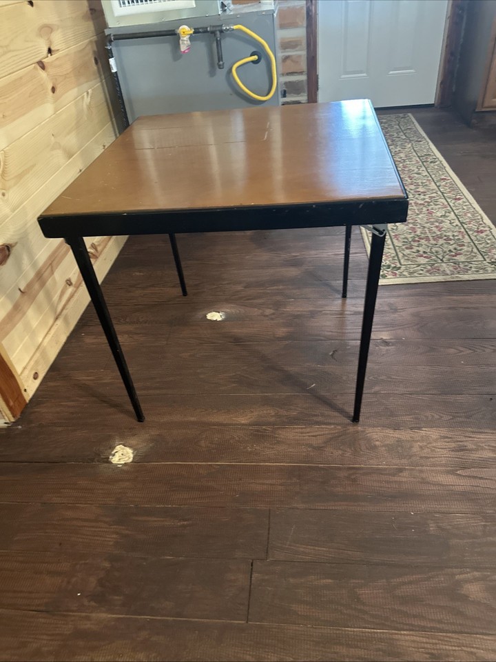 ORIGINAL VINTAGE SINGER FEATHERWEIGHT TABLE WOODEN W/BLACK METAL LEGS ...