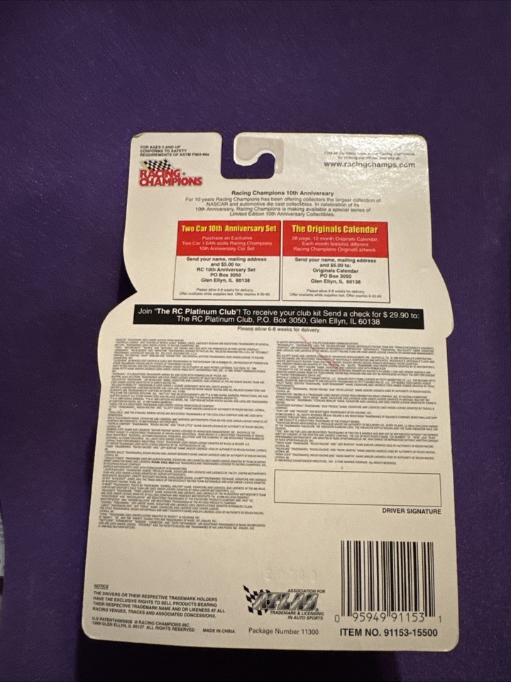 KENNY WALLACE #55 Square D CAR 1999 RACING CHAMPIONS THE ORIGINALS ...