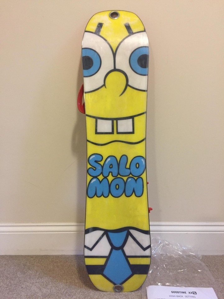 Kids Salomon SPONGEBOB SQUAREPANTS 90cm Snowboard Box & Bindings no ...