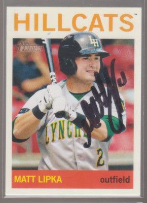 Autographed 2013 Topps Heritage Minor League Matt Lipka - Lynchburg ...