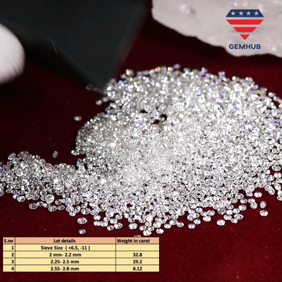 Natural Loose Diamonds Round 10 Pcs Lot VS Clarity E-F Color 100% 3 mm ...