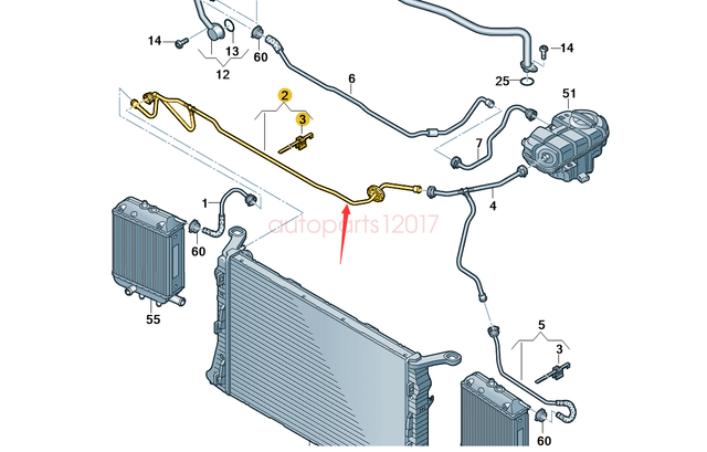 Genuine Radiator Overflow Hose for AUDI Rs7 Rs6 13-18 4G0121081CC for ...