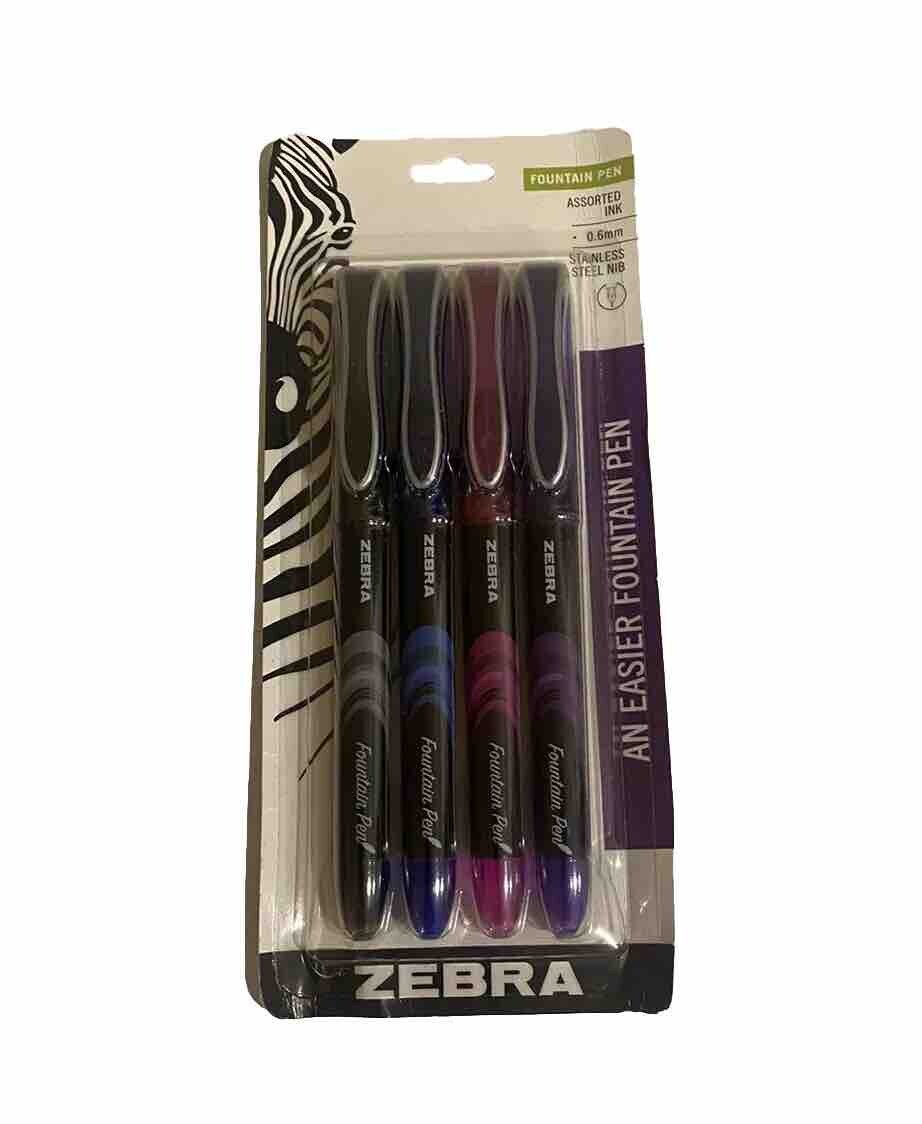 Zebra Pen Fountain Pen Set, Fine Point 0.6mm, Assorted Colors Non-Toxic ...