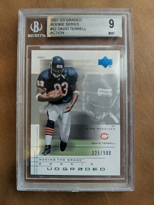 2001 UD Graded 225/500 David Terrell #52 BGS 9 Rookie Chicago Bears NFL ...