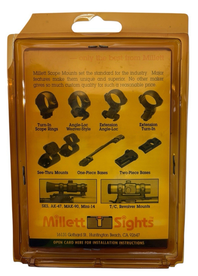 Millett Scope rings Heat-Treated Black Steel Turn-in Low 30MM New Old ...