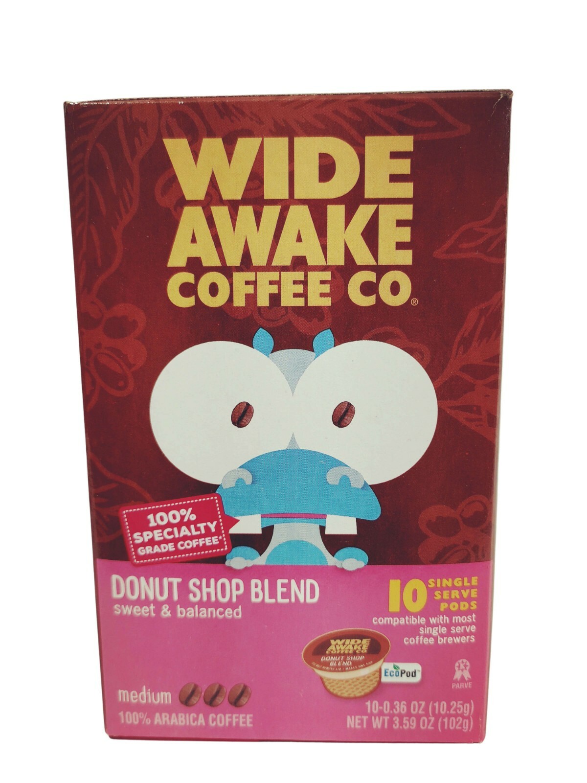 Wide Awake Coffee Pods 10-Pk Donut Shop Blend Sweet & Balanced for K ...