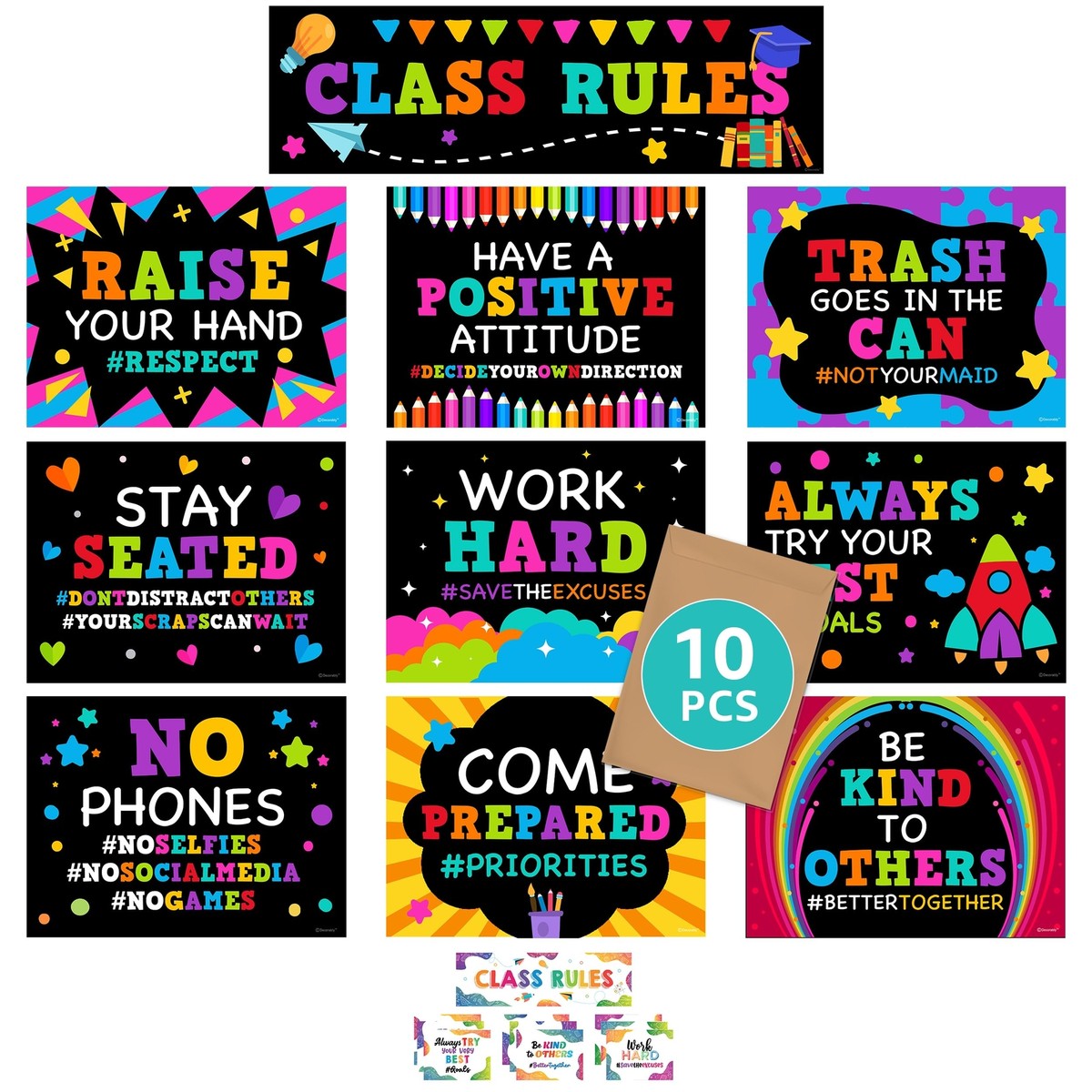 Free Classroom Rules Posters For Bulletin Board Displays