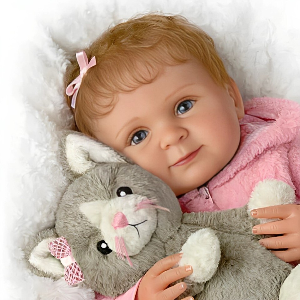 Ashton-Drake Zoe My Snuggle Kitten Lifelike Baby Girl Doll with Plush ...