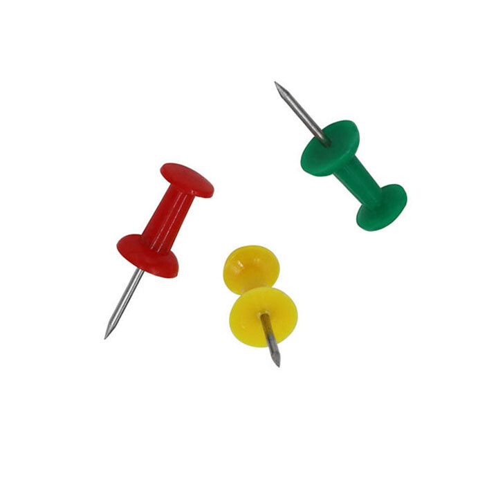 100Pcs Push Thumb Tacks Pins Cork Board Map Pins Thumbtacks For School ...