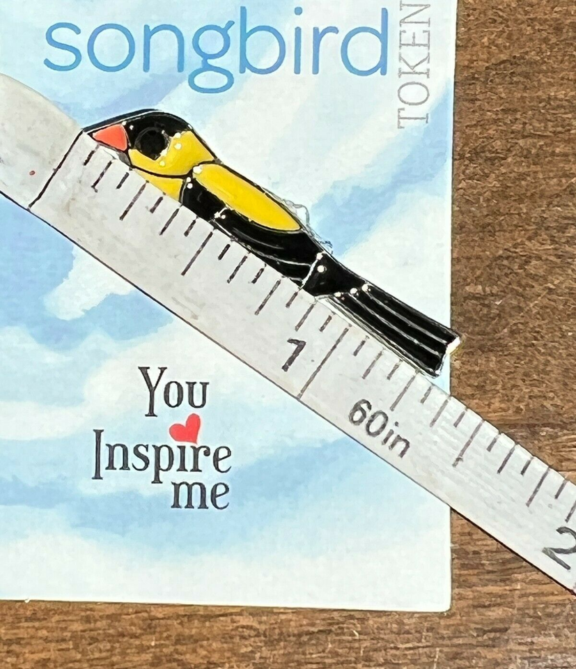 Gift Craft "Songbird" Token GOLDFINCH Bird on Card "You Inspire Me" 1 1 ...