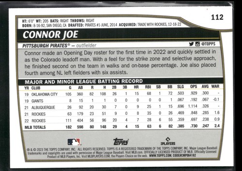 2023 Topps Big League #112 Connor Joe | eBay