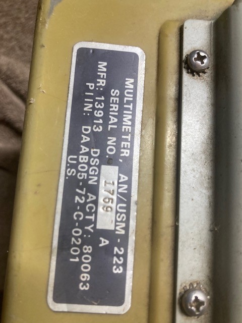 Vintage U.S. Army Signal Corps Multimeter AN/USM-223 Not Tested | eBay