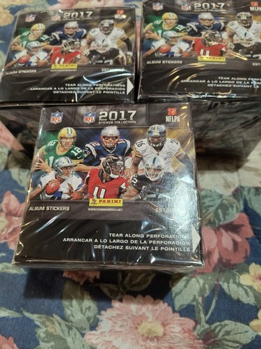 Lot Of 3 Boxes (50 stickers packs) NFL 2017 Panini Christian McCaffrey ...