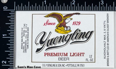Yuengling Premium Light Label - PENNSYLVANIA | eBay