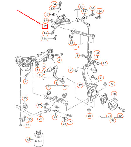 2005-2008 Audi A4 B7 Front Strut Mount Bracket AUDI 8E0412391C Genuine OEM