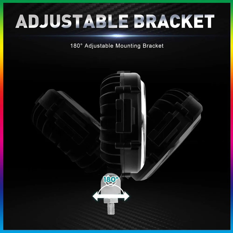 4X 7 Inch Round LED Work Light Bar Pods Driving Fog Headlight Truck Off ...