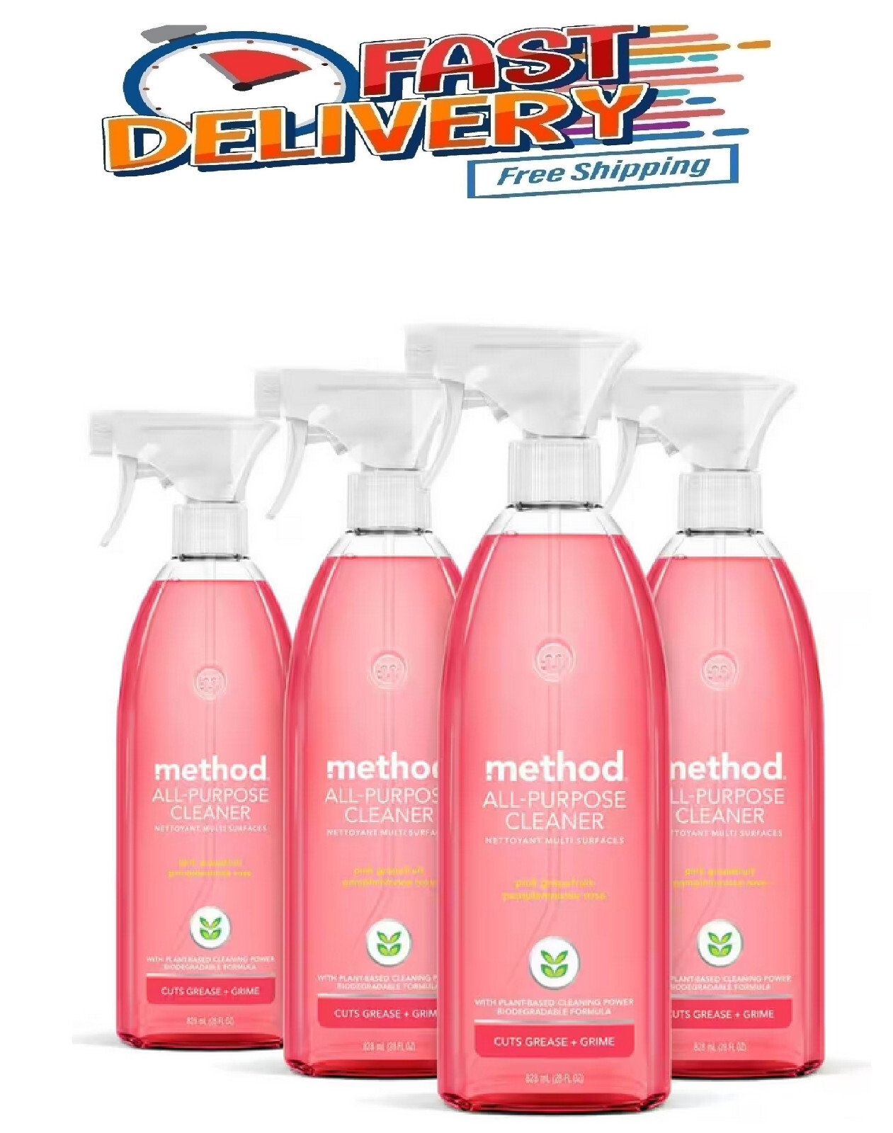 Method 28 oz. Pink Grapefruit All-Purpose Natural Surface Cleaner (4 ...